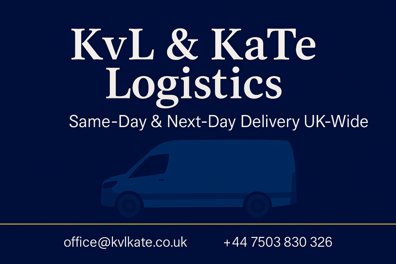 KvL & KaTe Logistics | Same-Day & Next-Day UK Courier Services